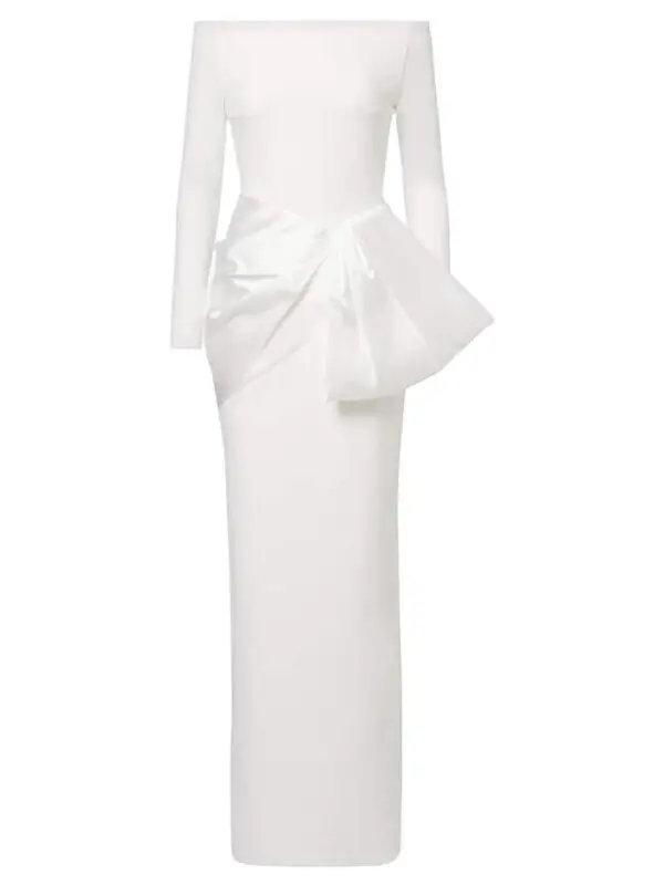 Solace London Kori Satin-trimmed Gown - White
