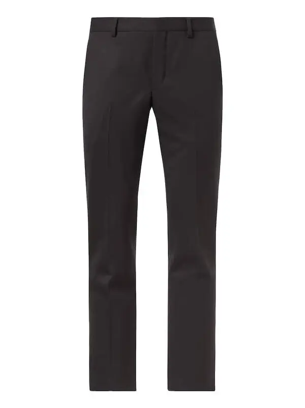 Prada Virgin Wool Straight Trousers - Black