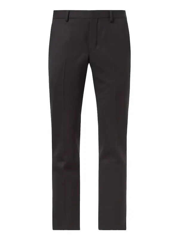 Prada Virgin Wool Straight Leg Trousers - Black