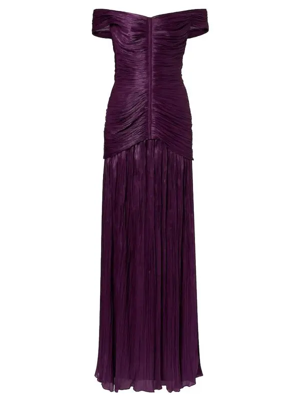 MARMAR HALIM Off-shoulder Crêpe Bustier Gown - Purple