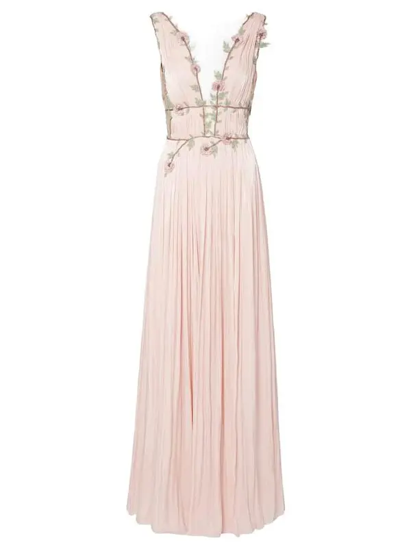 Costarellos Nalina Embellished Georgette Gown - Pink