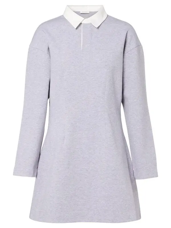 JW Anderson Cotton-blend Jersey Polo Dress - Grey