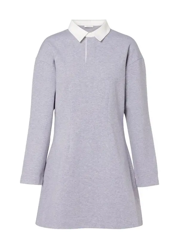 JW Anderson Cotton-blend Jersey Polo Dress - Grey