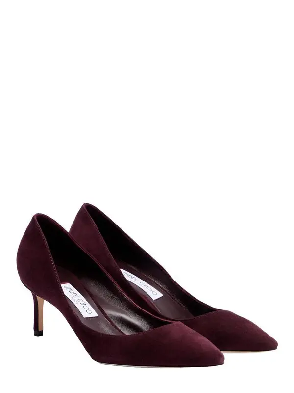 JIMMY CHOO Romy 60 Suede Pumps - Burgundy