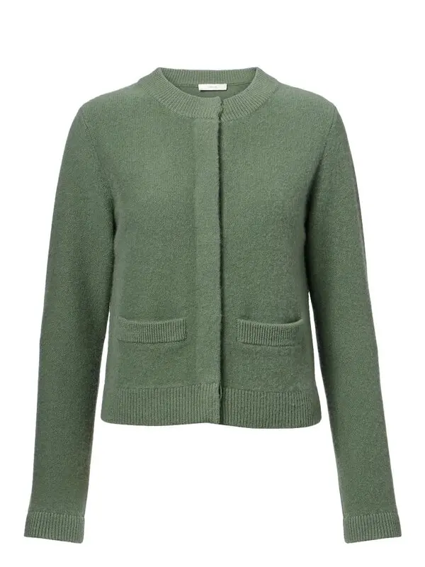 Vince Shrunken Boiled Knitted Jacket - Green