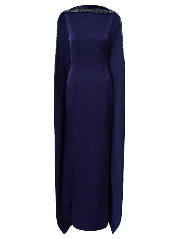 Roland Mouret Embellished Caped Gown - Blue