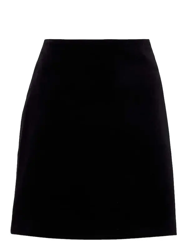 BLAZÉ MILANO Coci Cotton Velvet Miniskirt - Black