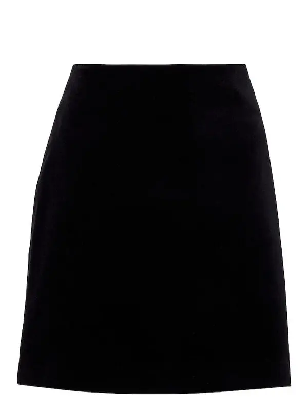 BLAZÉ MILANO Coci Cotton Velvet Miniskirt - Black