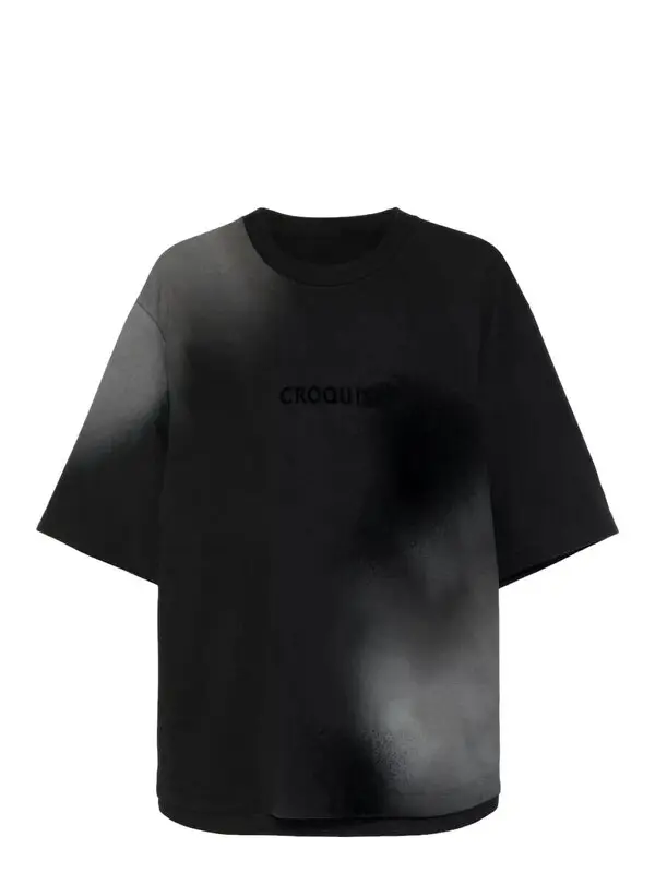 CROQUIS Gradient-embellished Logo T-shirt - Grey