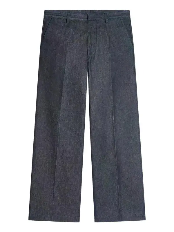 Dries Van Noten Tailored Cropped Denim Trousers - Blue