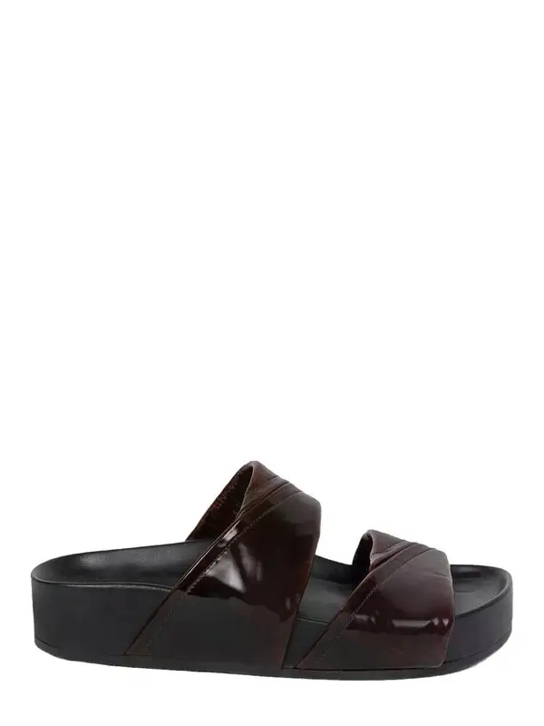 Dries Van Noten Patent-leather Double-strap Sandals - Brown