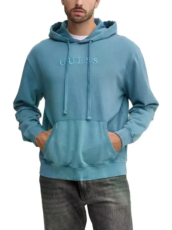 Guess Embroidered Logo Hoodie - Blue