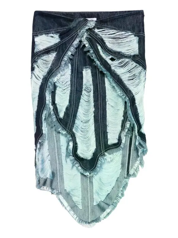 Off-White Shredded Mini Skirt - Blue