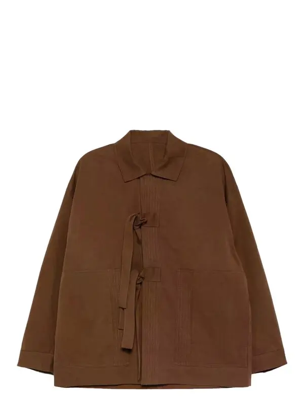 CROQUIS Cotton Tie-fastening Jacket - Brown