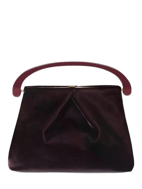 Dries Van Noten Pleated Velvet Top-handle Bag - Purple