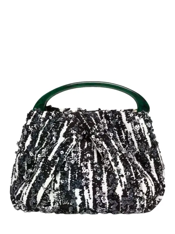 Dries Van Noten Sequin Pleated Mini Bag - Black