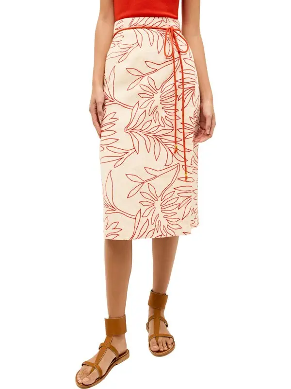 MARIE OLIVER Sandra Midi Wrap Skirt - Tigerlily