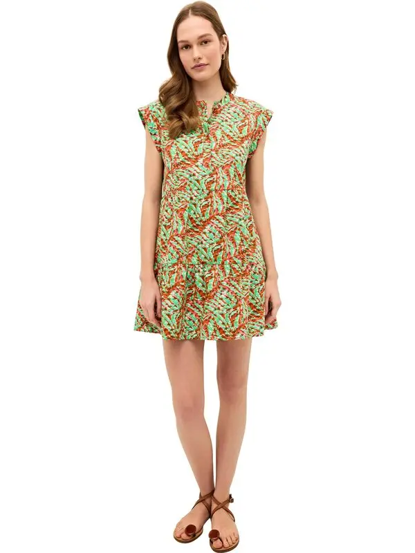 MARIE OLIVER Lachlan Printed Cotton Dress - Parakeet