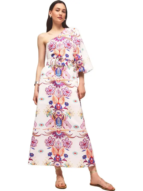 MARIE OLIVER Kenna One-shoulder Printed Dress - Lotus