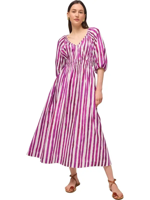MARIE OLIVER Ava Stripe Dress - Peony