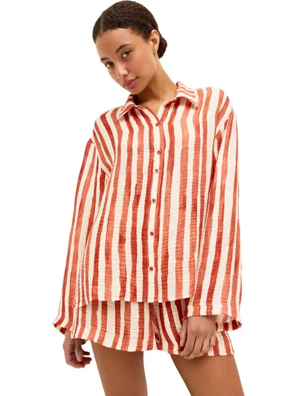 MARIE OLIVER Nico Beach Shirt - Tierra