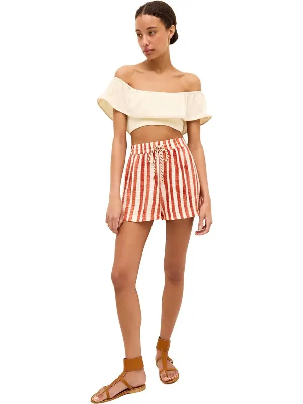MARIE OLIVER Ana Beach Striped Shorts - Tierra