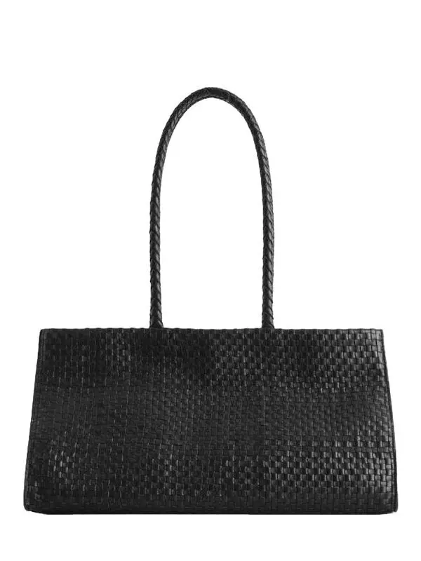 Cos Gallery Hand-woven Leather Tote Bag - Black