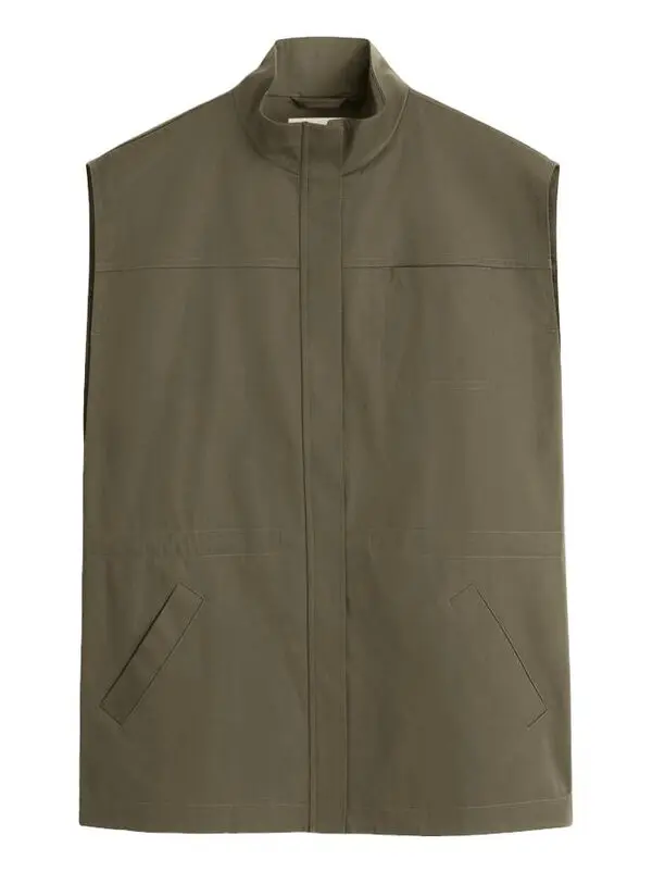 Cos Mock-neck Utility Vest - Green