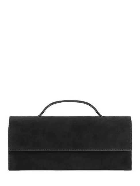 Cos Gallery Suede Clutch Bag - Black