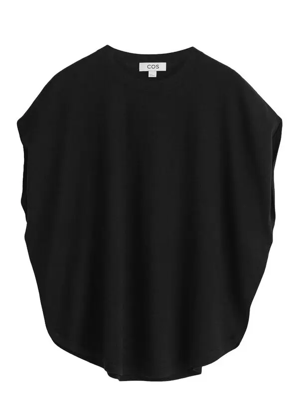 Cos Circle-cut Merino Wool Top - Black