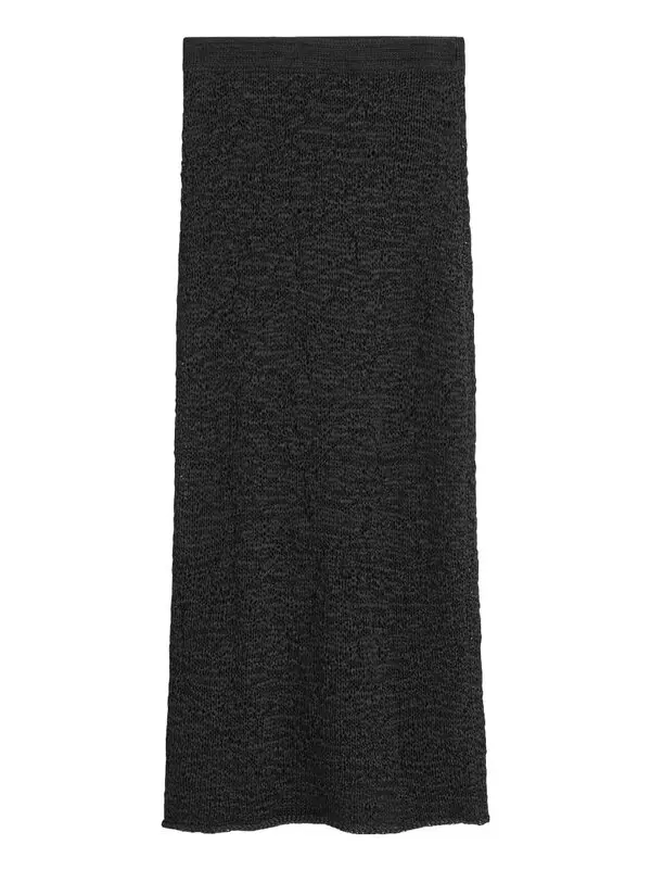 Cos Textured Open-knit Midi Skirt - Black