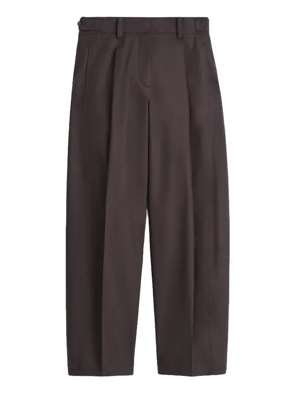 Cos Pleated Barrel-leg Trousers - Brown