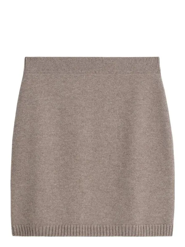 Cos Merino Wool Mini Skirt - Beige
