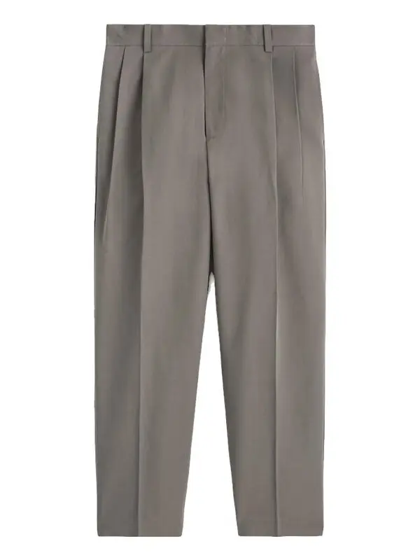 Cos Straight-leg Cotton-twill Trousers - Beige
