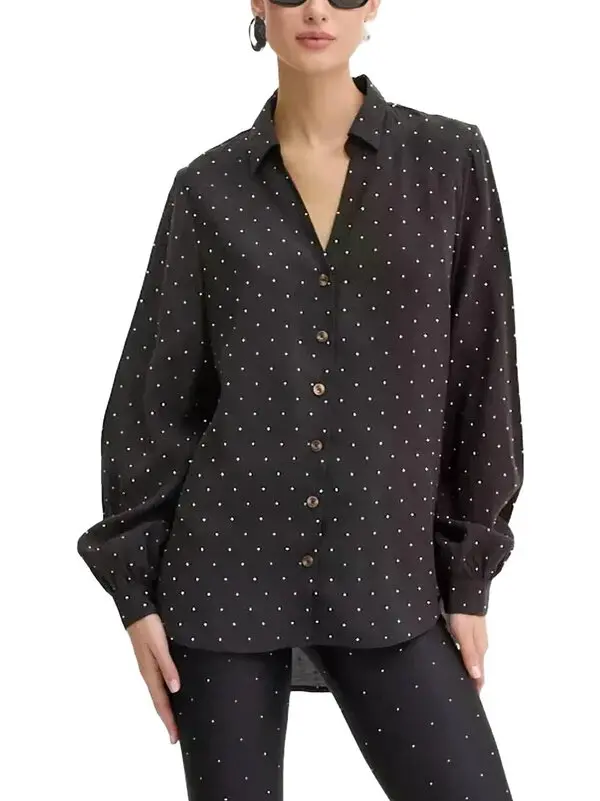NEVER FULLY DRESSED Embellished Long-sleeved Shirt - Black