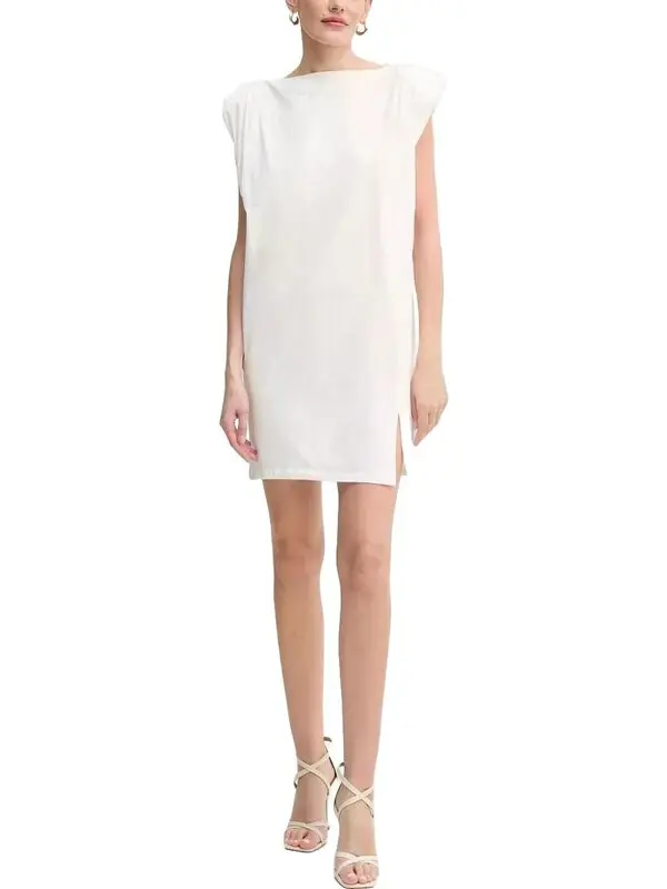 Pinko Padded-shoulder Dress - White