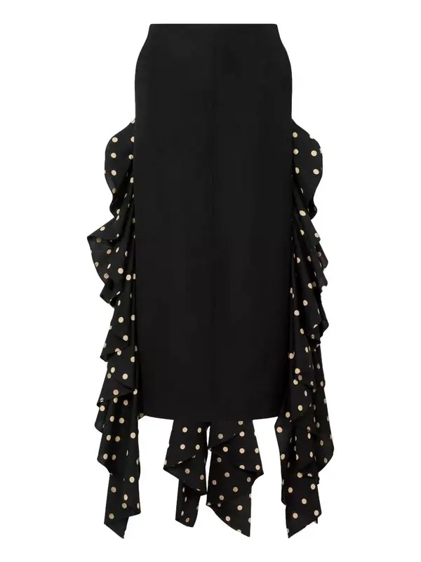 Moschino Polka-dot Ruffle Skirt - Black