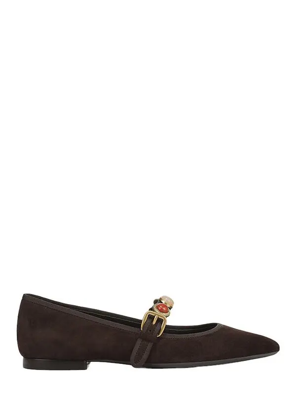 Veronica Beard Selene Embellished Flat - Espresso