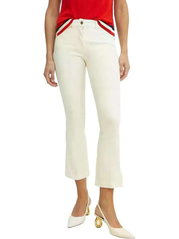 Luisa Spagnoli Logo-plaque Flared Jeans - White