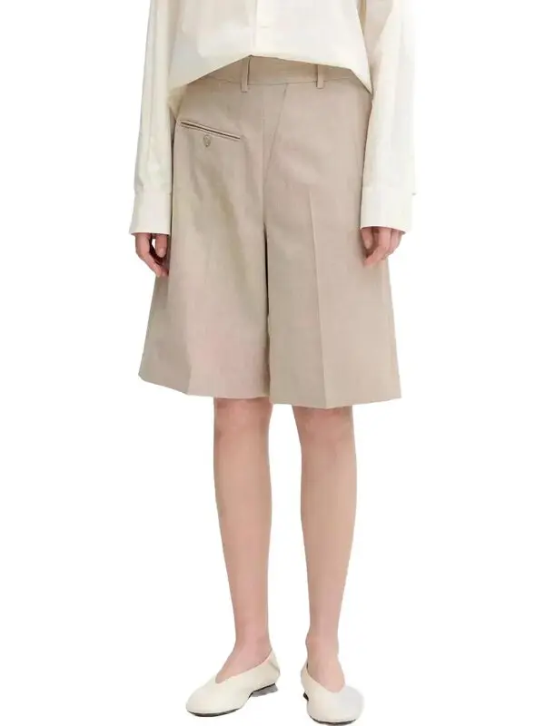 MAISON MARGIELA Front-crease Welt-pocket Shorts - Neutrals