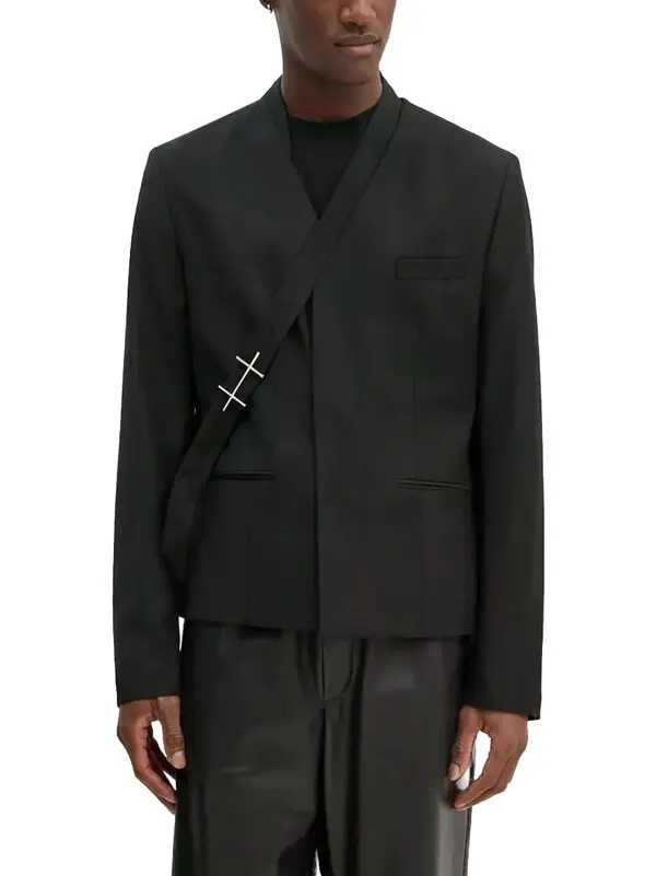 HELIOT EMIL Cross-detail Blazer - Black