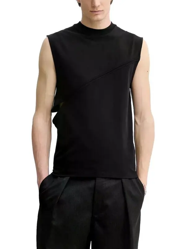 HELIOT EMIL Cut-out Seam Detail Vest - Black