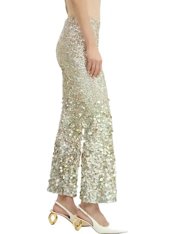 Luisa Spagnoli Sequin-embellished Flared Trousers - Neutrals