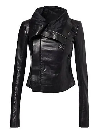 Rick Owens Slim-fit Leather Biker Jacket - Black
