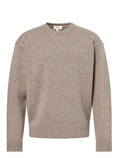 FRAME Regular-fit Crewneck Wool Jumper - Dark Taupe