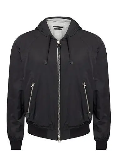 TOM FORD Hooded Long-sleeve Shell Jacket - Black