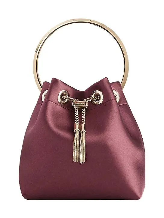 JIMMY CHOO Bon Bon Top-handle Bag - Deep Merlot/gold