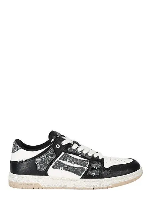 Amiri Bandana Skel Leather Trainers - Black