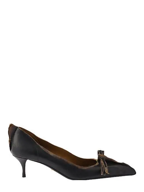 Prada Antiqued Leather Courts - Black