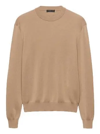 Prada Regular-fit Cashmere Jumper With Elbow Patches - Neutral